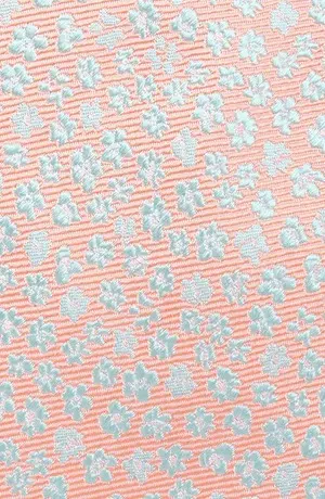 Nordstrom Floral Silk Jacquard Neck Tie - Orange