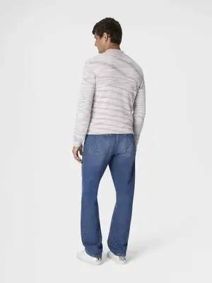 Missoni Ribbed Cotton Cardigan With Mock Neck And Space-dye Texture