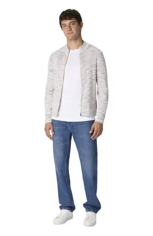 Missoni Ribbed Mock Neck Zip-up Cardigan With Space-dye Texture