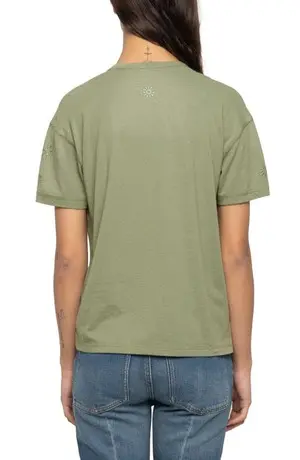 Zadig&Voltaire Marta Embellished V-neck T-shirt - Tea