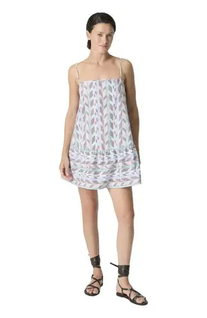 Missoni Wide Mini Cover-up Dress In Printed Cotton Poplin - Multicoloured