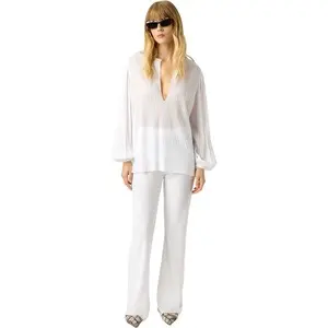 Missoni Ribbed Viscose Lamé Blouse With Sequins - White
