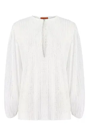 Missoni Ribbed Viscose Lamé Blouse With Sequins - White