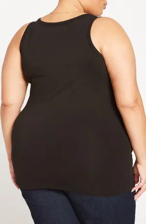 Universal Standard Square Neck Stretch Cotton Tank - Black
