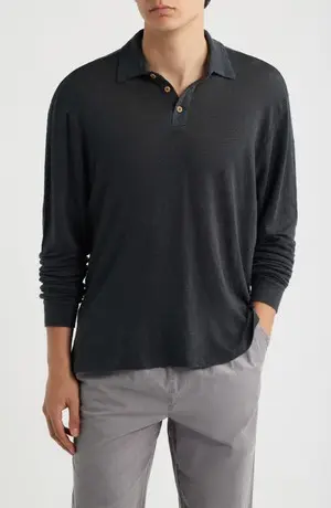 Men's Linen Long Sleeve Polos