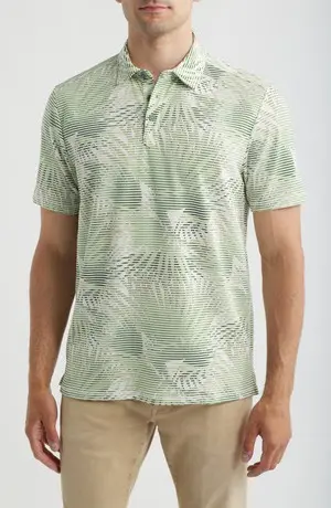 Tommy Bahama Islandzone® Costa Wave Fiore Fronds Polo Shirt - Tequila