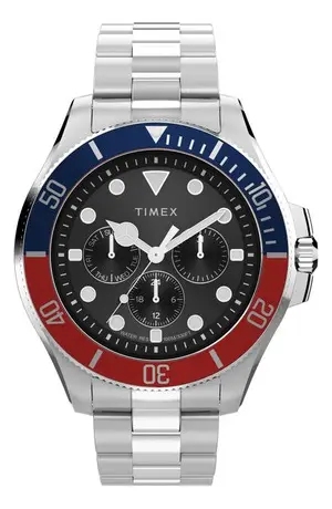 Timex® Timex Harborside Coast Stainless Steel Bracelet Watch - Black/silverone