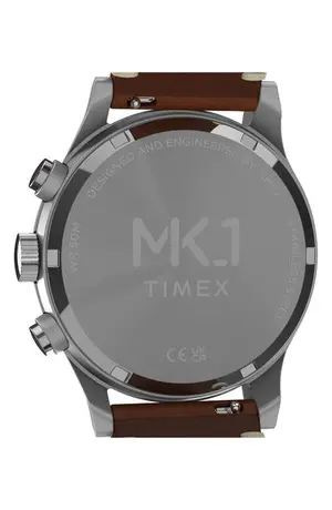 Timex® Timex Mk1 Chronograph Leather Strap Watch