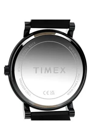 Timex® Timex Round Leather Strap Watch