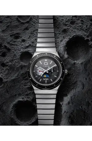 Timex® Timex Q Timex Nasa 40mm Stainless Steel Bracelet Watch