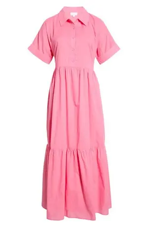 SUGARLIPS Tiered Maxi Shirtdress