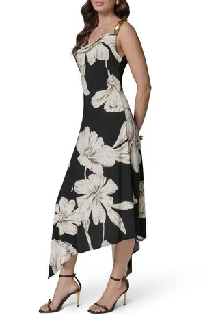 Donna Karan New York Floral Asymmetrical Midi Dress