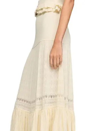 Sandro Decorative Knit Maxi Skirt