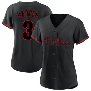 Profile Bryce Harper Philadelphia Phillies Player Name And Number Fashion Jersey - Black