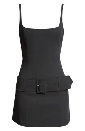 Sandy Liang Belted Stretch Suiting Minidress