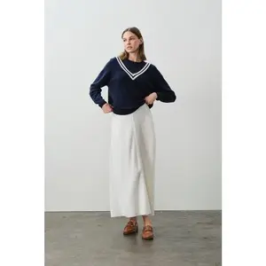 Naked Cashmere Diana Tennis Sweater - Navy/ecru