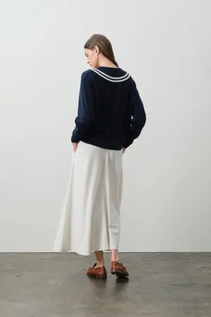 Naked Cashmere Diana Tennis Sweater - Navy/ecru