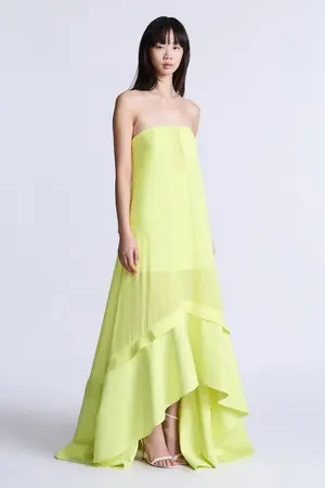Bcbgmaxazria Farrah Gown Strapless Chiffon Floor-length Gown
