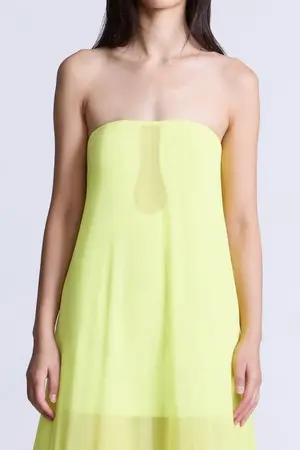 Bcbgmaxazria Farrah Gown Strapless Chiffon Floor-length Gown