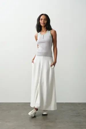 Naked Cashmere Cotton-cashmere Maxi Skirt - Ecru