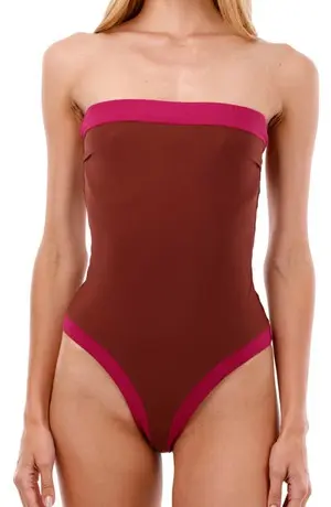 MALAI Colorblock One-piece Swimsuit - Raspberry Color Blend