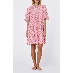 PAPINELLE Anais Gathered Nightie Nightgown - Raspberry