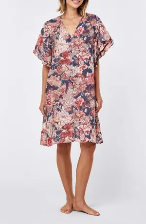 PAPINELLE Ella Frill Nightie Nightgown - Blue Indigo