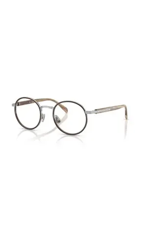 Brunello Cucinelli Round Titanium Full Rim Eyeglasses - Silver
