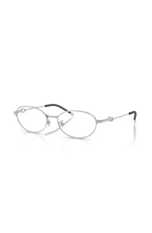 DIESEL® Oval Full Rim Metal Eyeglasses - Silver