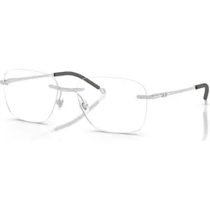 DIESEL® DIESEL® Rectangle Rimless Metal Eyeglasses Transparent