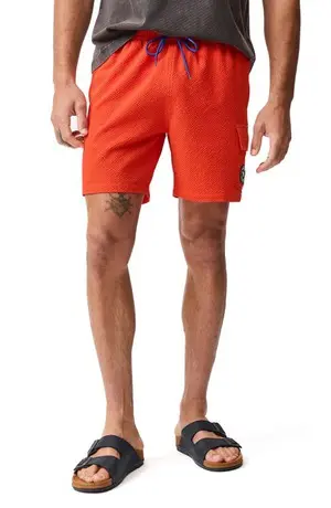 Rodd & Gunn Rodd & Gunn Seersucker Swim Trunks With Cargo Pocket Sunset