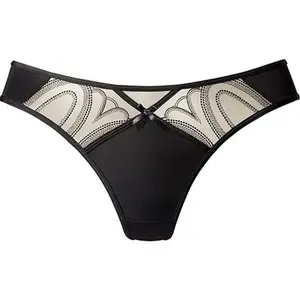 LASCANA Lace Insert Thong - Black