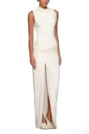 ET OCHS Imogen Knit Combo Gown - Ivory