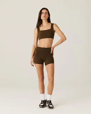 DAUGHTER LESSONS High Rise Core Fabric Cruise Shorts - Brown