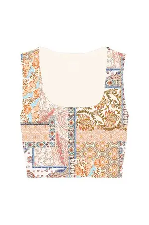 LEZAT Sara Organic Cotton Bra Top - Floral Patchwork