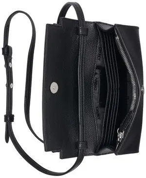 Dkny Bryar Wallet On A String - Black/silver