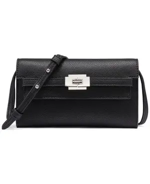 Dkny Bryar Wallet On A String - Black/silver