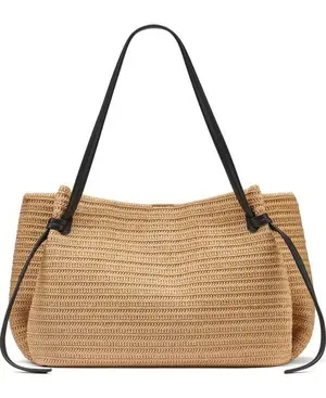 Dkny Crochet Raffia Small Tote Bag - Natural/black
