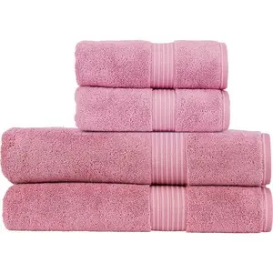 CHRISTY Supreme Hygro Luxury 100% Supima Cotton 4 Piece Bath Sheet Set Blush