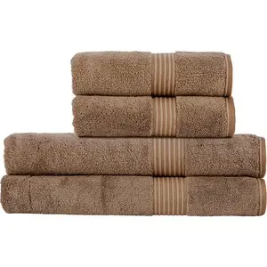 CHRISTY Supreme Hygro Luxury 100% Supima Cotton 4 Piece Bath Sheet Set Mocha