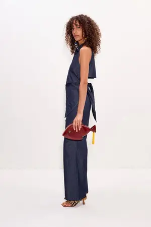 SIMONMILLER Pia Poplin Side Zip Pant - Indigo