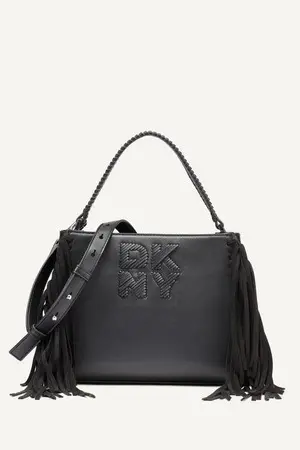Dkny Foster Medium Satchel - Black/silver