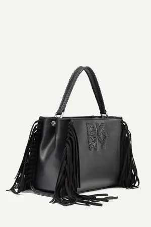 Dkny Foster Medium Satchel - Black/silver