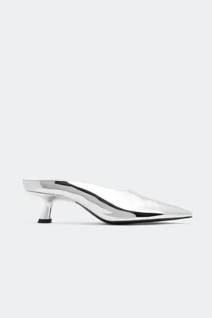 SIMONMILLER Chrome Pointed Gala Mule