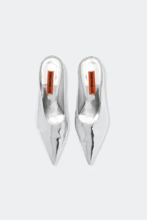SIMONMILLER Chrome Pointed Gala Mule