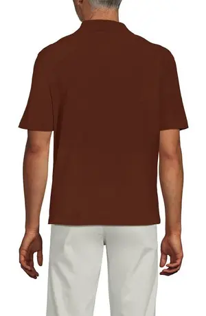 LANDS' END Short Sleeve Cotton Linen Button Through Camp Collar Shirt