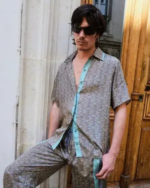 MONZLAPUR Paisley Motif Short Sleeve Shirt - Mint