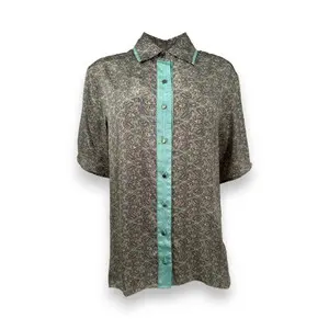 MONZLAPUR Paisley Motif Short Sleeve Shirt - Mint
