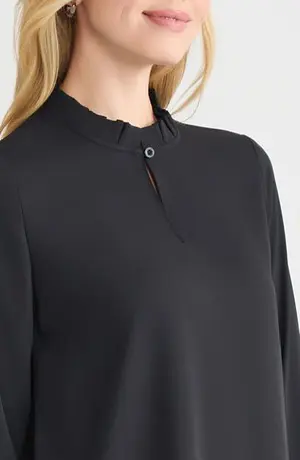Misook Crêpe De Chine Long Sleeve Shirt