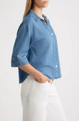 BEACHLUNCHLOUNGE Kindell Cotton Denim Button-up Shirt